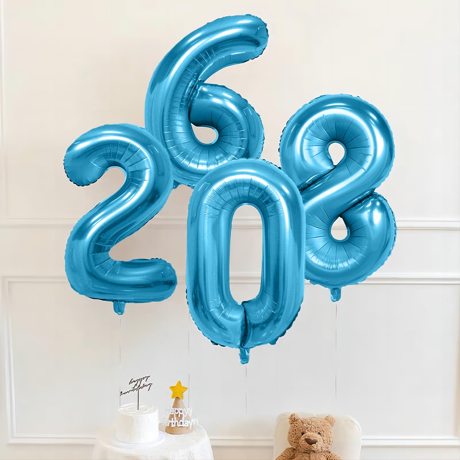 40 Inch Blue Number Balloons, Helium Mylar Foil Number Balloons For ...