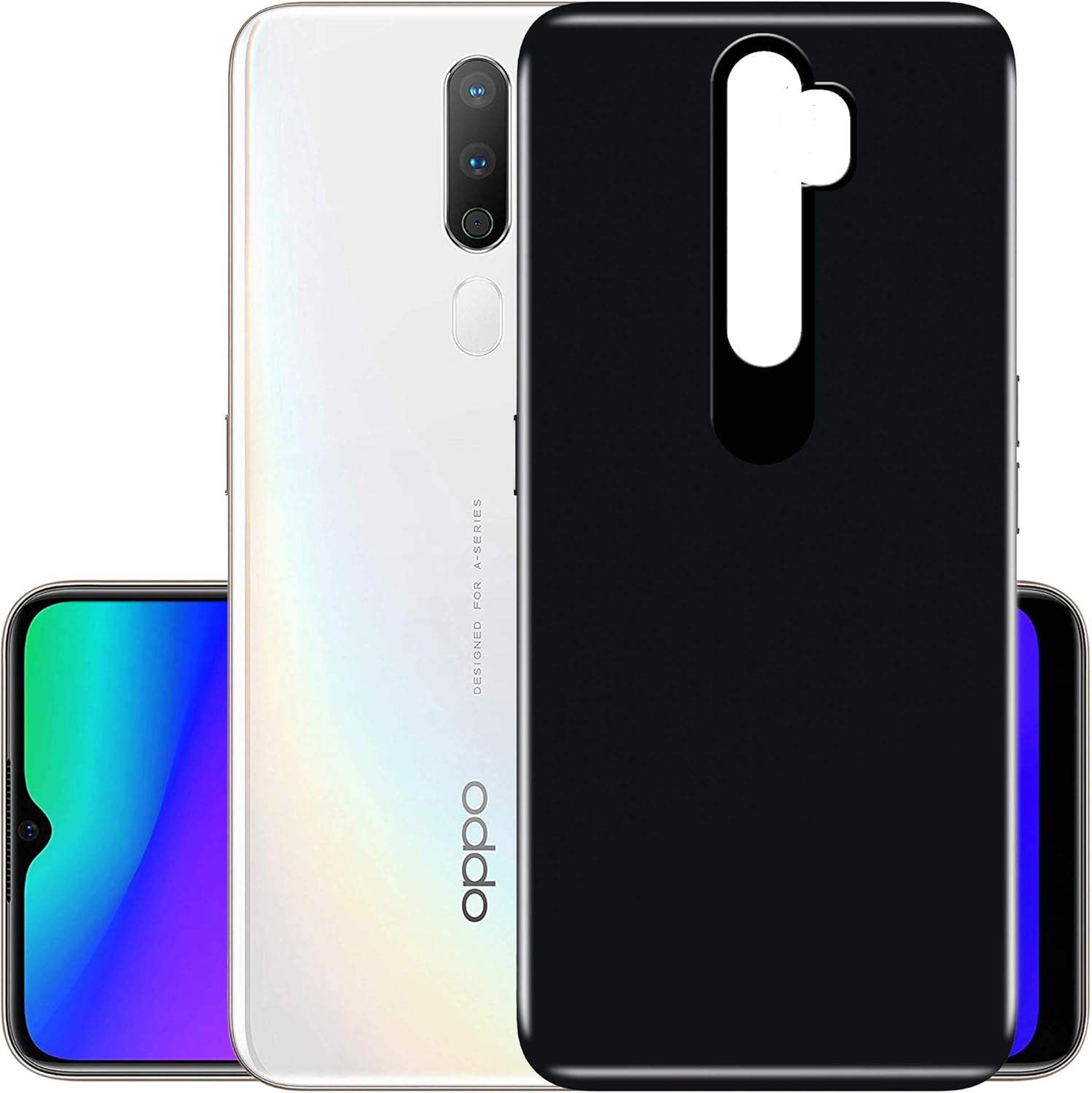 hupshy soft tpu back cover for oppo a5 2020 - black: Amazon.in: Electronics