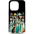 Amazon.com: iPhone 15 Pro Vintage Retro Mid-Century Long Neck Cats 50s ...
