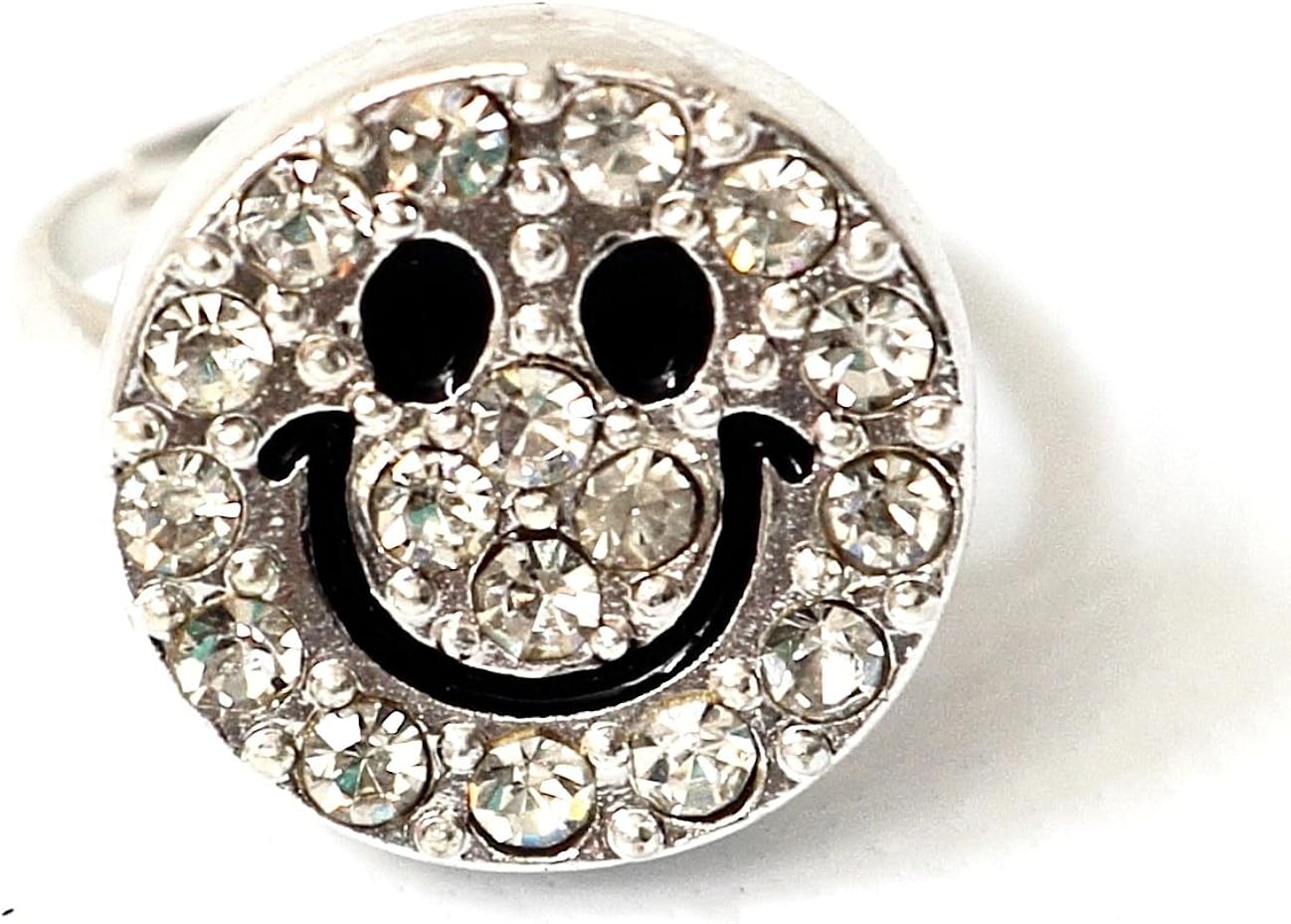 Amazon.com: Magic Metal Crystal Smiley Ring Adjustable Happy Face ...