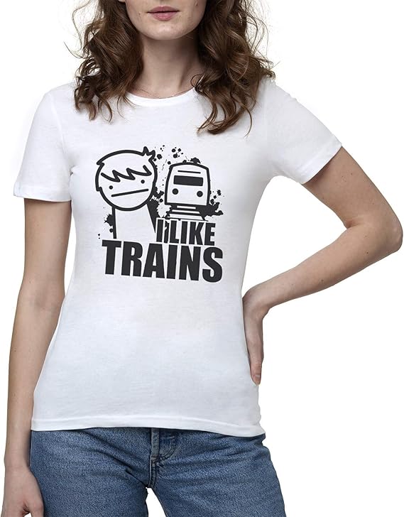 I Like Trains Women's Womens Women White T-Shirt Tshirt T Shirt: Amazon ...