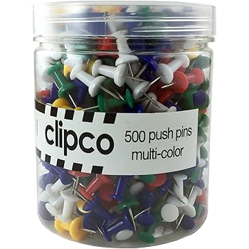 Amazon.com : Decorative Multi-Colored Push Pins for Home & Office, Six ...