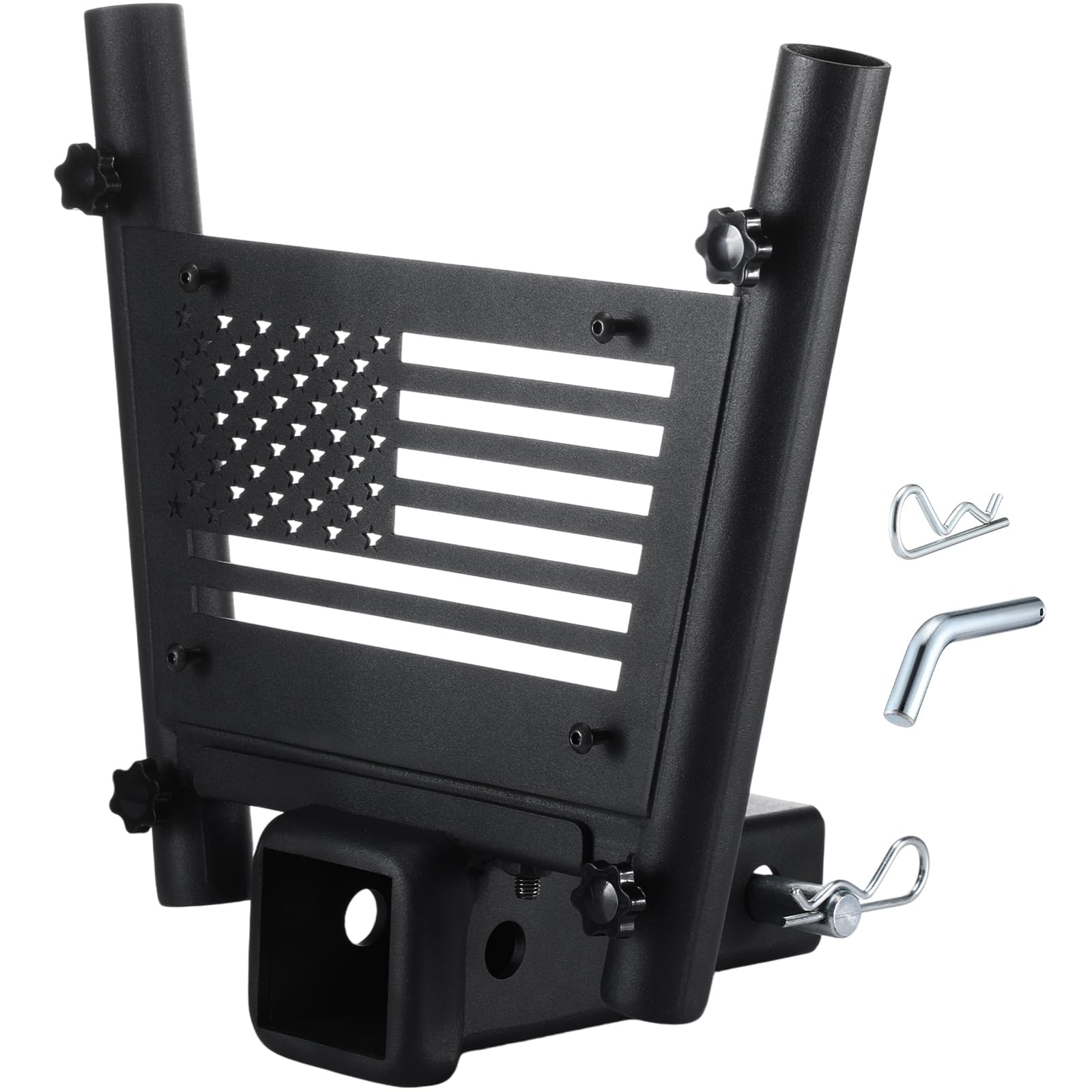 Hicarer Hitch Mount Dual Flag Pole Holder Fits Standard 2" Receivers ...