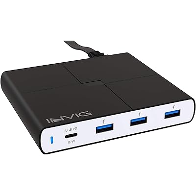 Buy INVIG Power Rig, 90W 4-Port Desktop USB C Charger wStand, 87W USB-C ...
