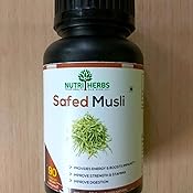Buy Nutriherbs 100% Natural & Organic Safed Musli 800 Mg 90 Capsules (Pack of 1) Online at Low ...
