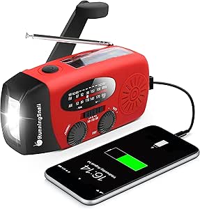 Amazon.com: RunningSnail Emergency Hand Crank Radio with LED Flashlight for Emergency, AM/FM ...