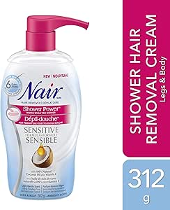 Nair Shower Power Sensitive Formula Hair Remover for Legs & Body with ...