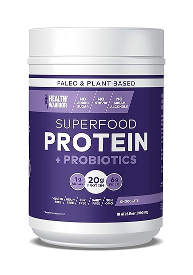 Amazon.com : HEALTH WARRIOR Superfood Protein Powder, Chocolate, 18 ...