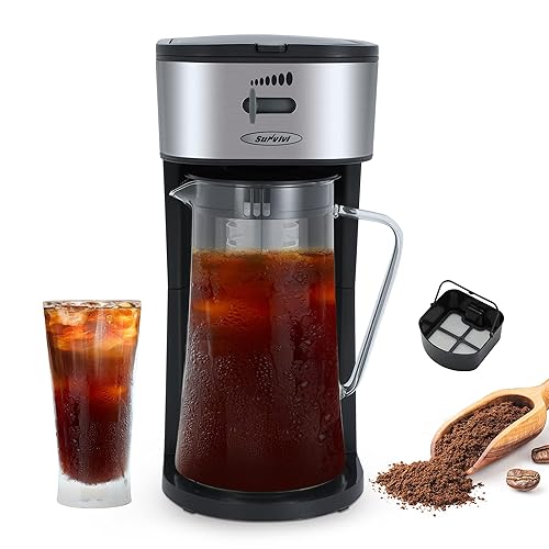 Sunvivi Iced Tea Maker and Iced Coffee Maker, 3-in-1 Coffee and Tea ...