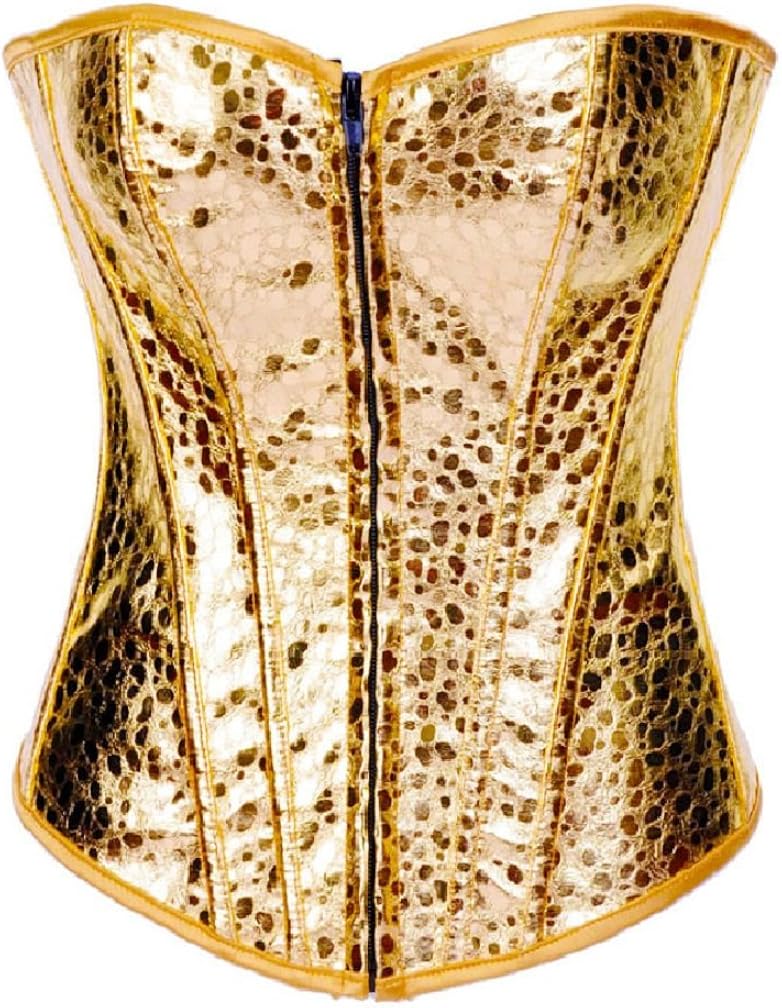 Bslingerie Madonna Style Gold Bustier Corset with Thong (L, Gold ...