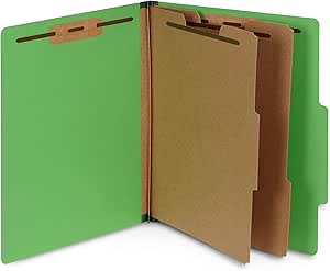 Amazon.com : 10 Green Classification Folders, 2 Divider, 2 Inch Tyvek ...