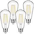 4-Pack Vintage E26 LED Edison Bulbs 100W Equivalent 1400LM High Brightness 8W ST58 LED Filament ...