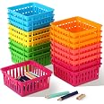 Amazon.com: 18 Pcs Colorful Small Plastic Baskets Classroom Storage ...