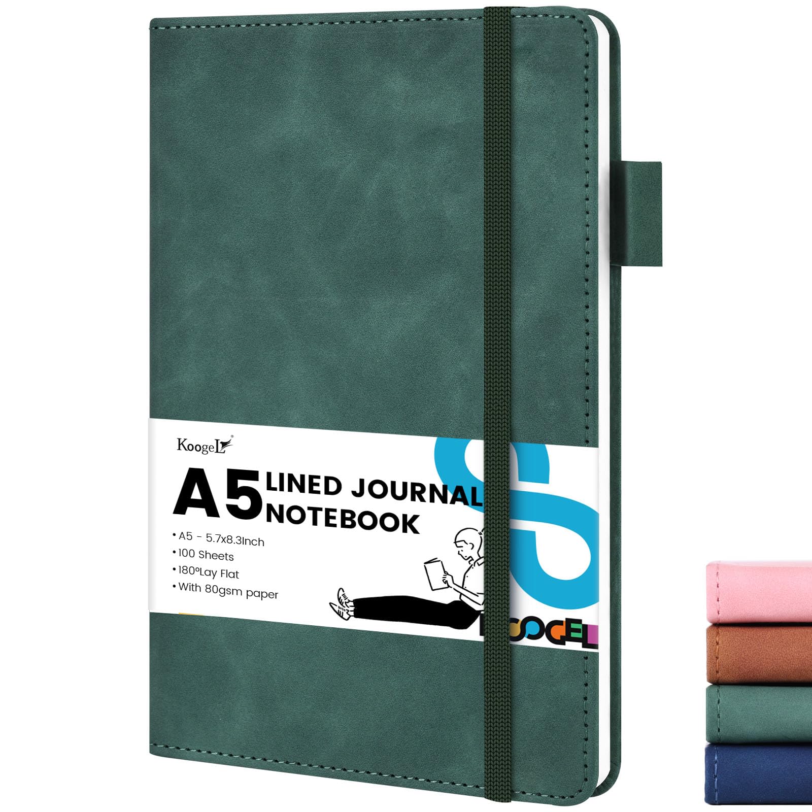 Koogel Hardcover Journal Notebook, A5 College Ruled Notebook Executive ...