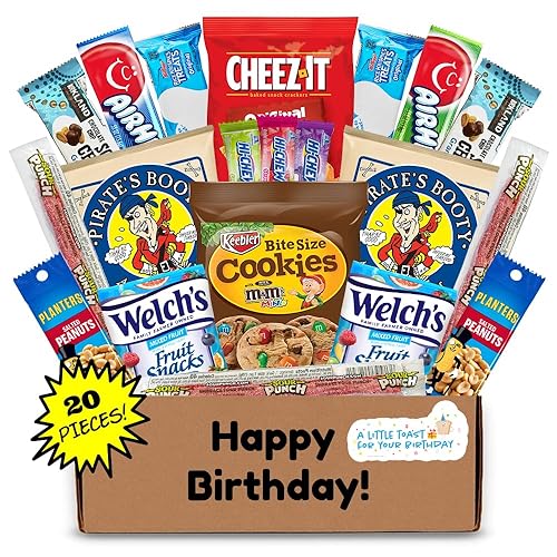 Hangry Kit Birthday Snack Box - (20 CT) Happy Birthday Gift Basket Care ...
