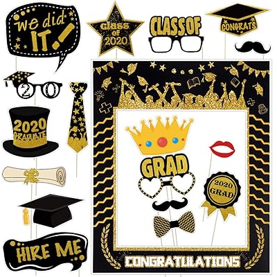 Amosfun Graduation Photo Booth Props Kit - Glitter Australia | Ubuy