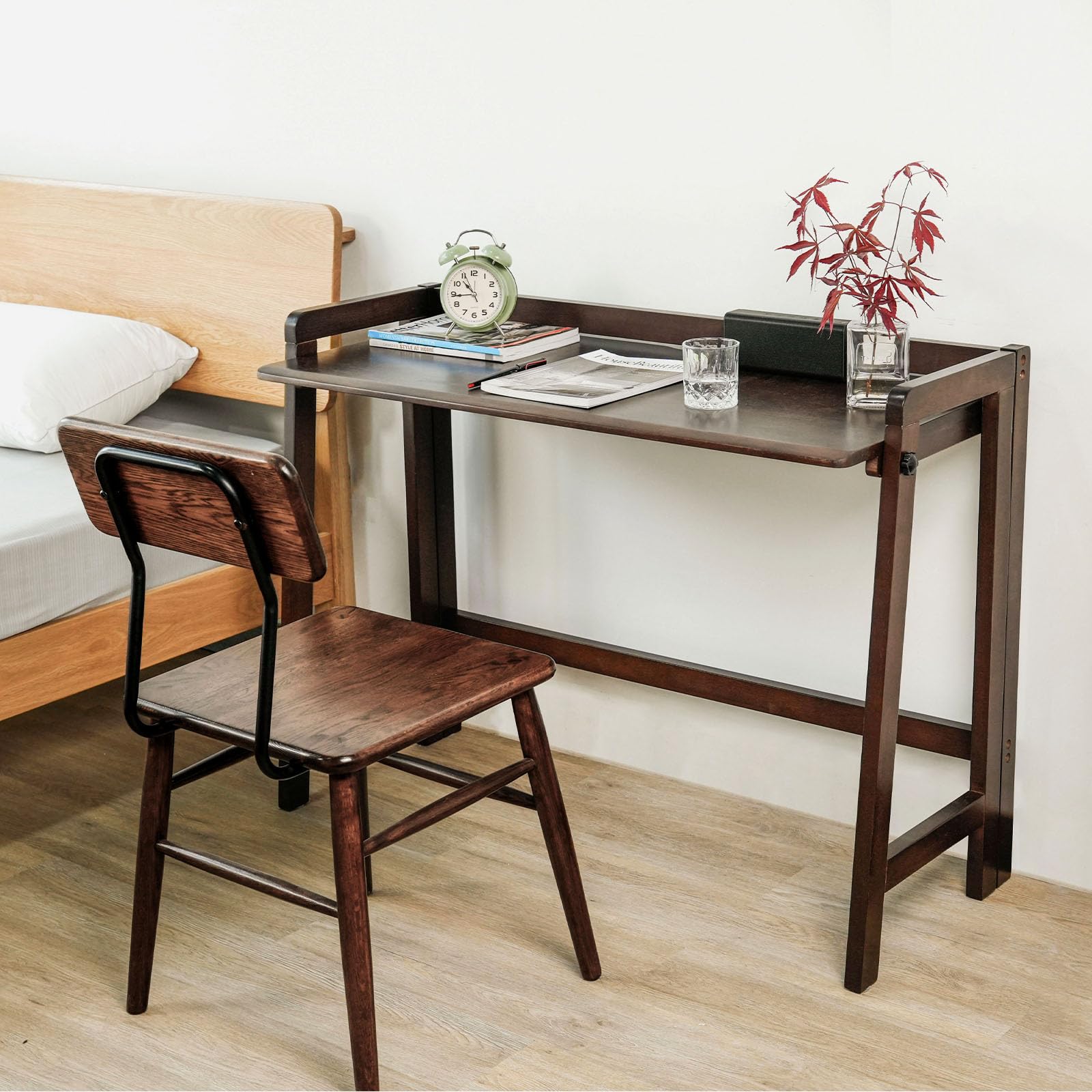 Cttasty Computer Desk, Foldable Desk, Home Office Desks, Solid Wood ...