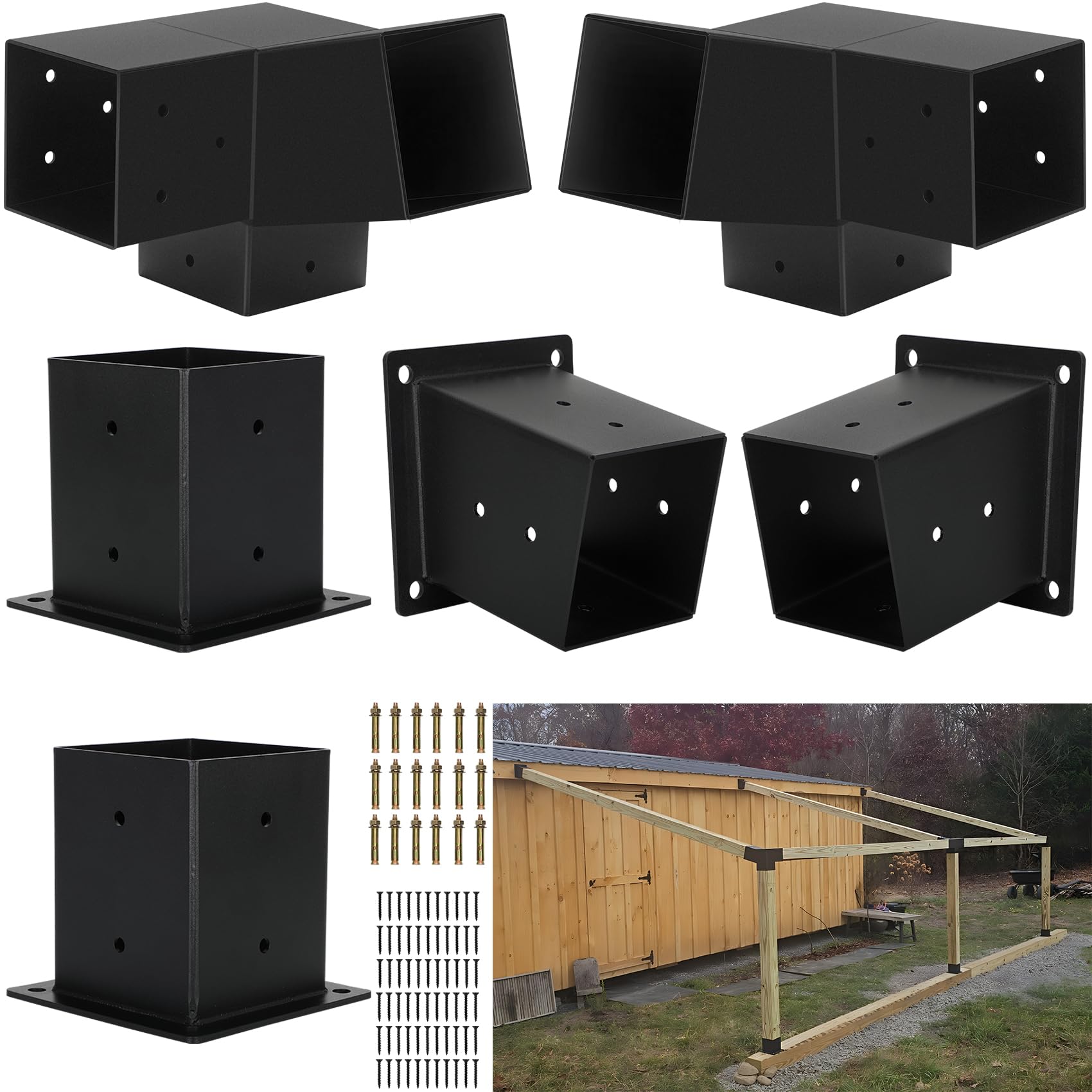 15° Slanted Roof Pergola Kit, Constructing Wall Mount 15 Degree pergola ...