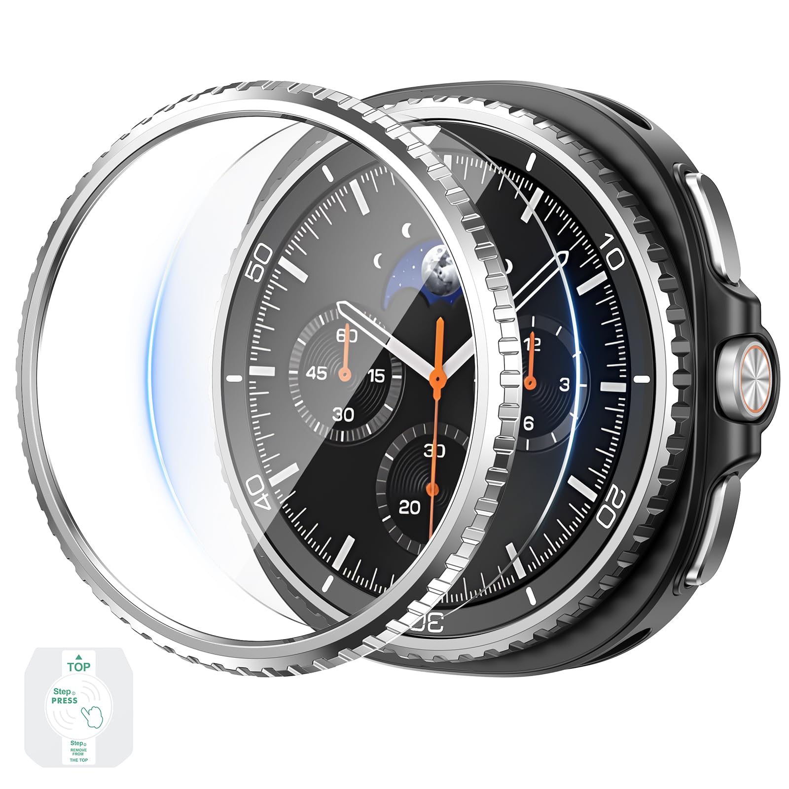 Goton Metal Bezel for Samsung Galaxy Watch 8 Classic 46mm with Screen ...
