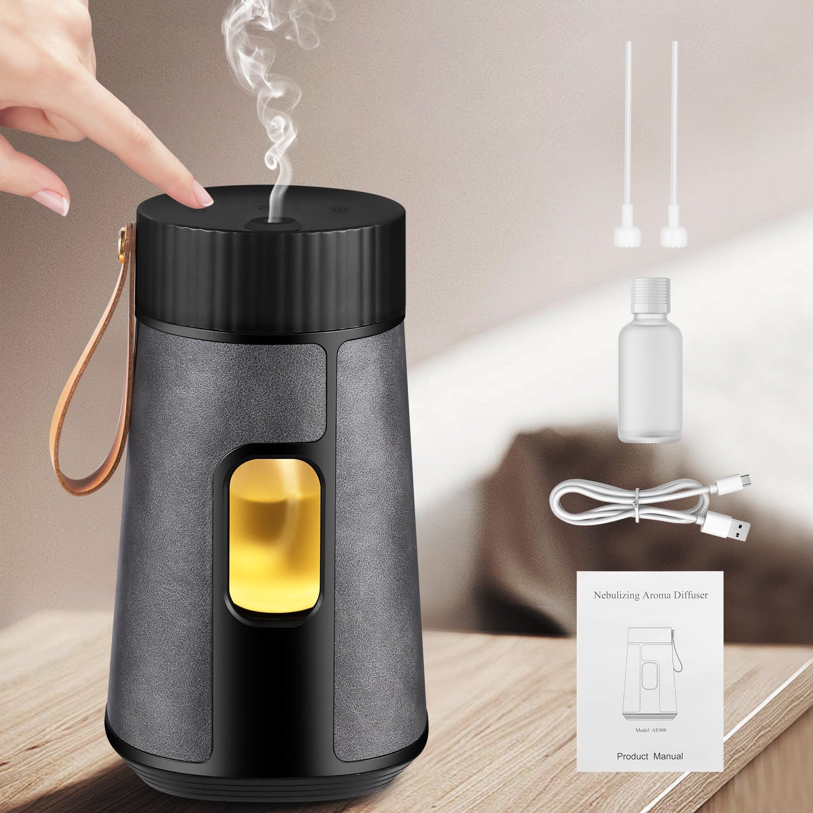 CJC Battery Powered Diffuser, Anti Oil Leakage, 1/2/3H Timers, 3 Mist ...