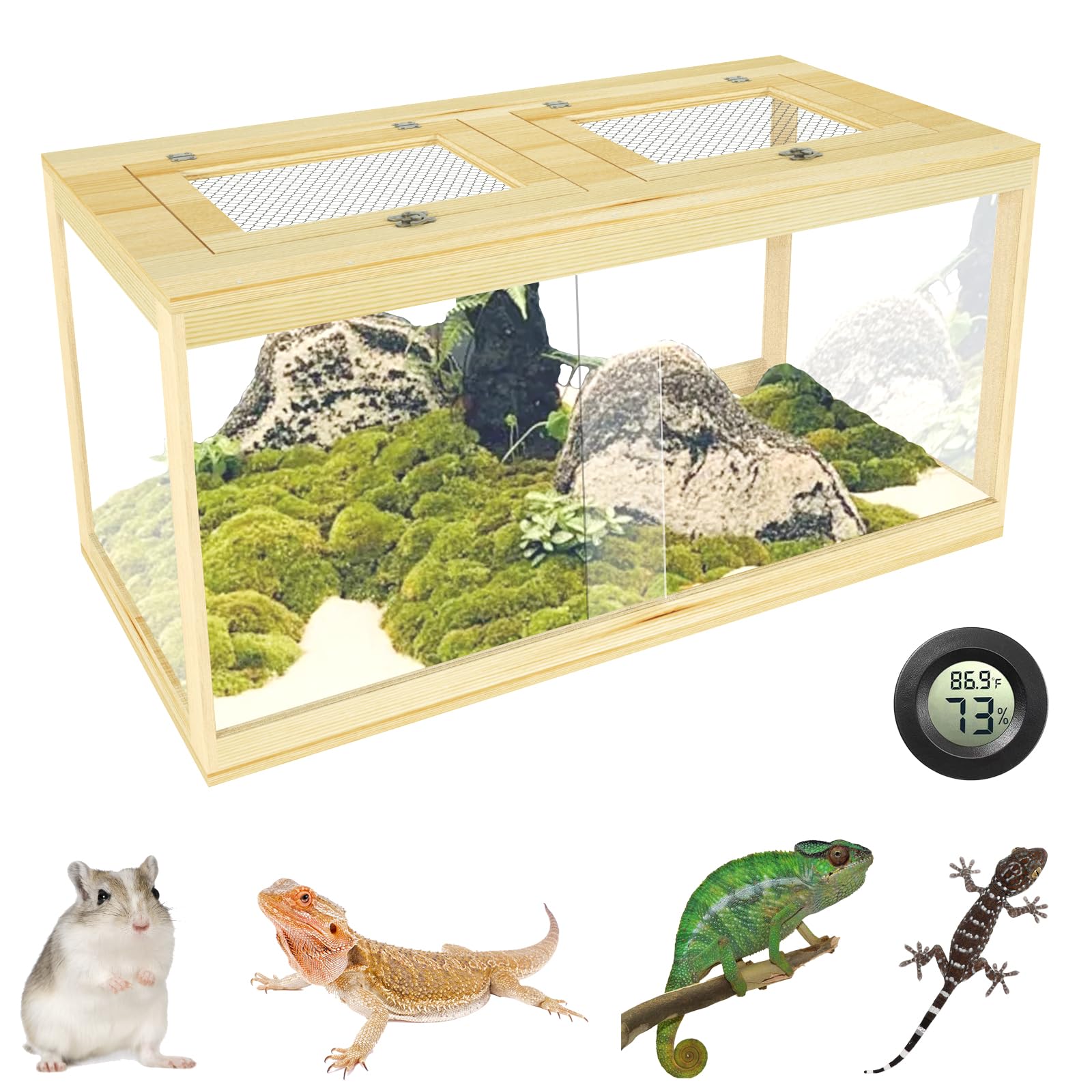 Mua 67 Gallon Reptile Tank, Lockable Sliding Door Bearded Dragon Tank ...