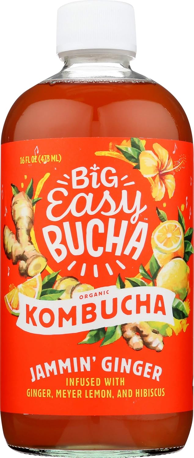 Amazon.com : Big Easy Kombucha Bucha, Organic Kombucha, Jammin' Ginger ...
