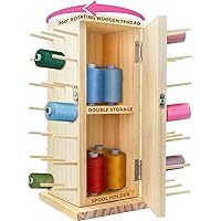 Amazon.com: Thread Holder Organizer 84 Spools, 360° Rotating Wooden ...