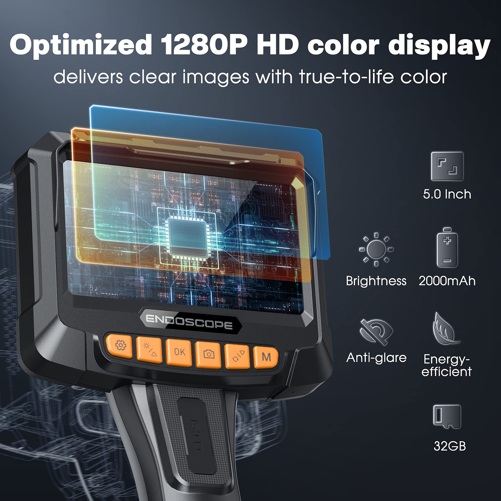 Mua Endoscope Camera with Light, Inspection Camera with 5" IPS Screen ...