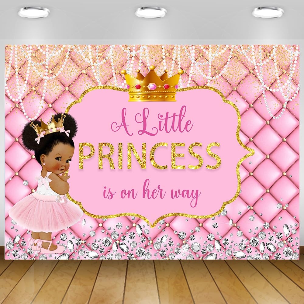 Retyshia Pink Baby Shower Backdrop A Little Princess is On Her Way ...