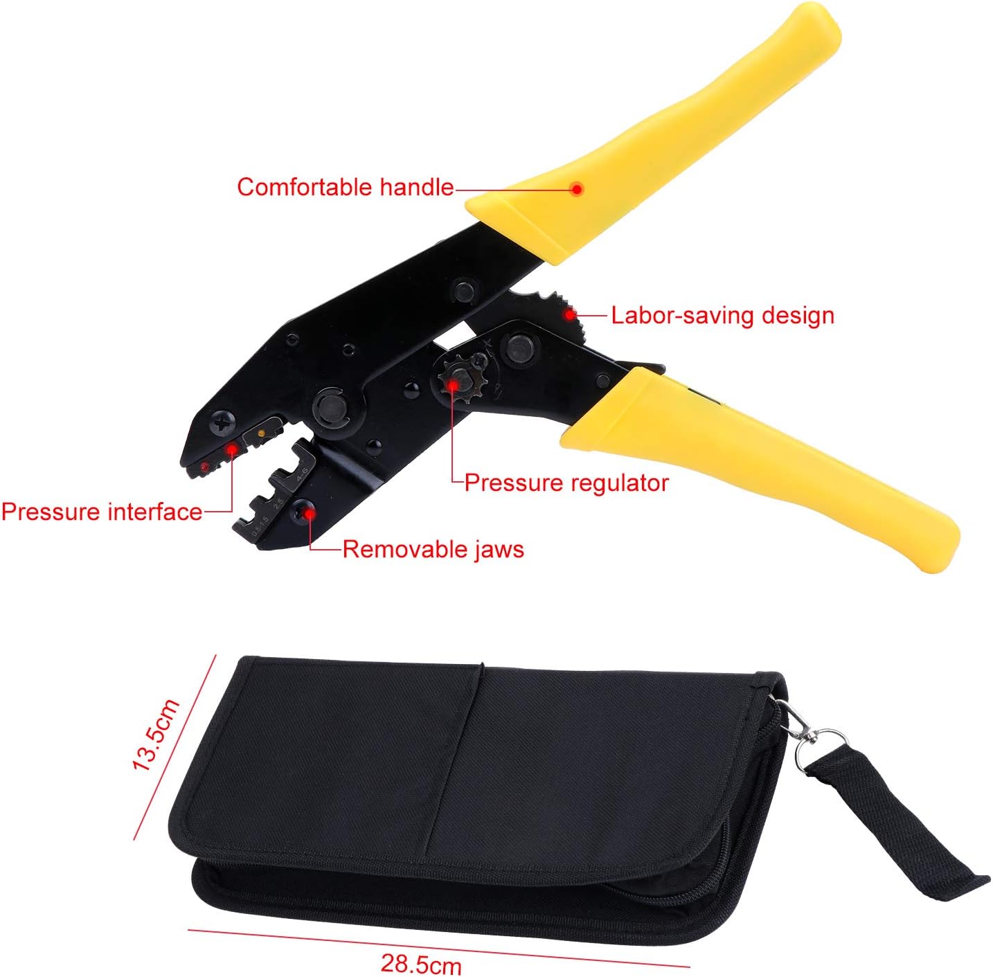 HSEAMALL Crimping Tool Kit,0.5-35mm² Wire Crimper, Ratcheting Crimp ...