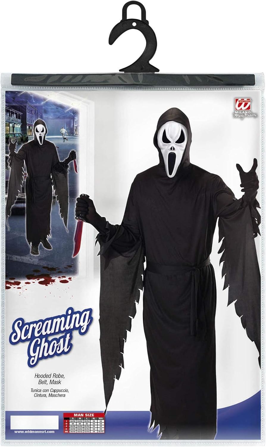 Screaming Ghost Costume Medium for Halloween Living Dead Fancy Dress ...