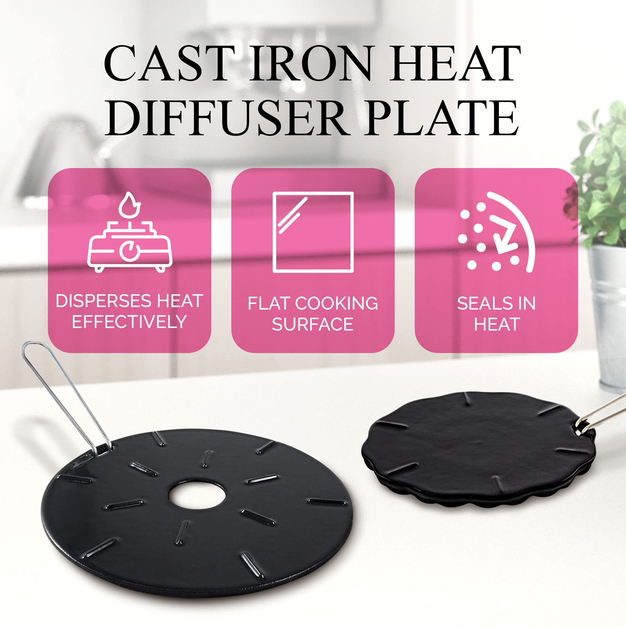 Mua Cast Iron Heat Diffuser for Gas Stove – 2 Sizes Included – 8.25 and ...