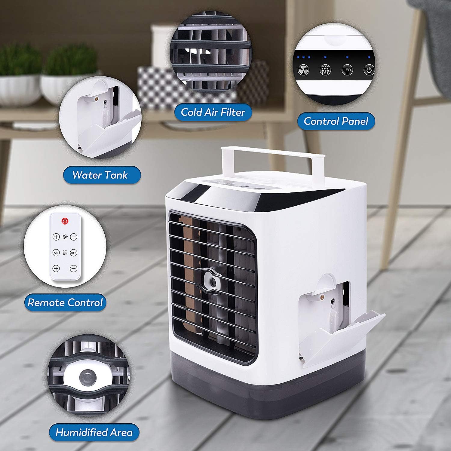 Sholov Portable USB Mini Air Cooler，Mini Air Conditioner 3-in-1 ...