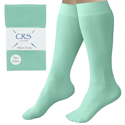CRS Cross Figure Skating Socks. 2 Pair Knee High Tights. Premium Footed ...