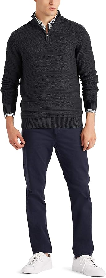 Chaps Men's Classic Fit Textured Quarter Zip Sweater at Amazon Men’s ...