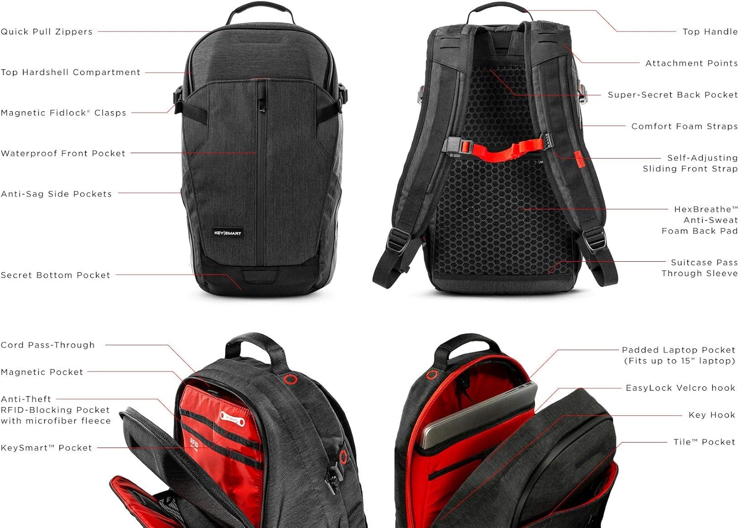 KeySmart Urban Union Premium Commuter Backpack – BigaMart