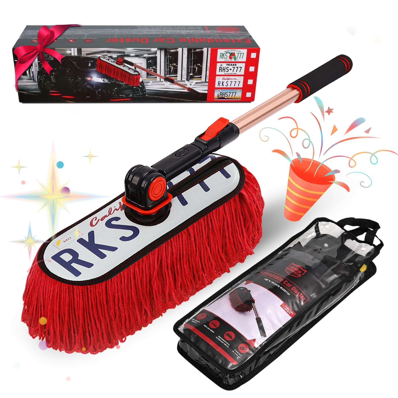 Car Duster Exterior Scratch Free Extendable Handle, Car Brush Kit for ...