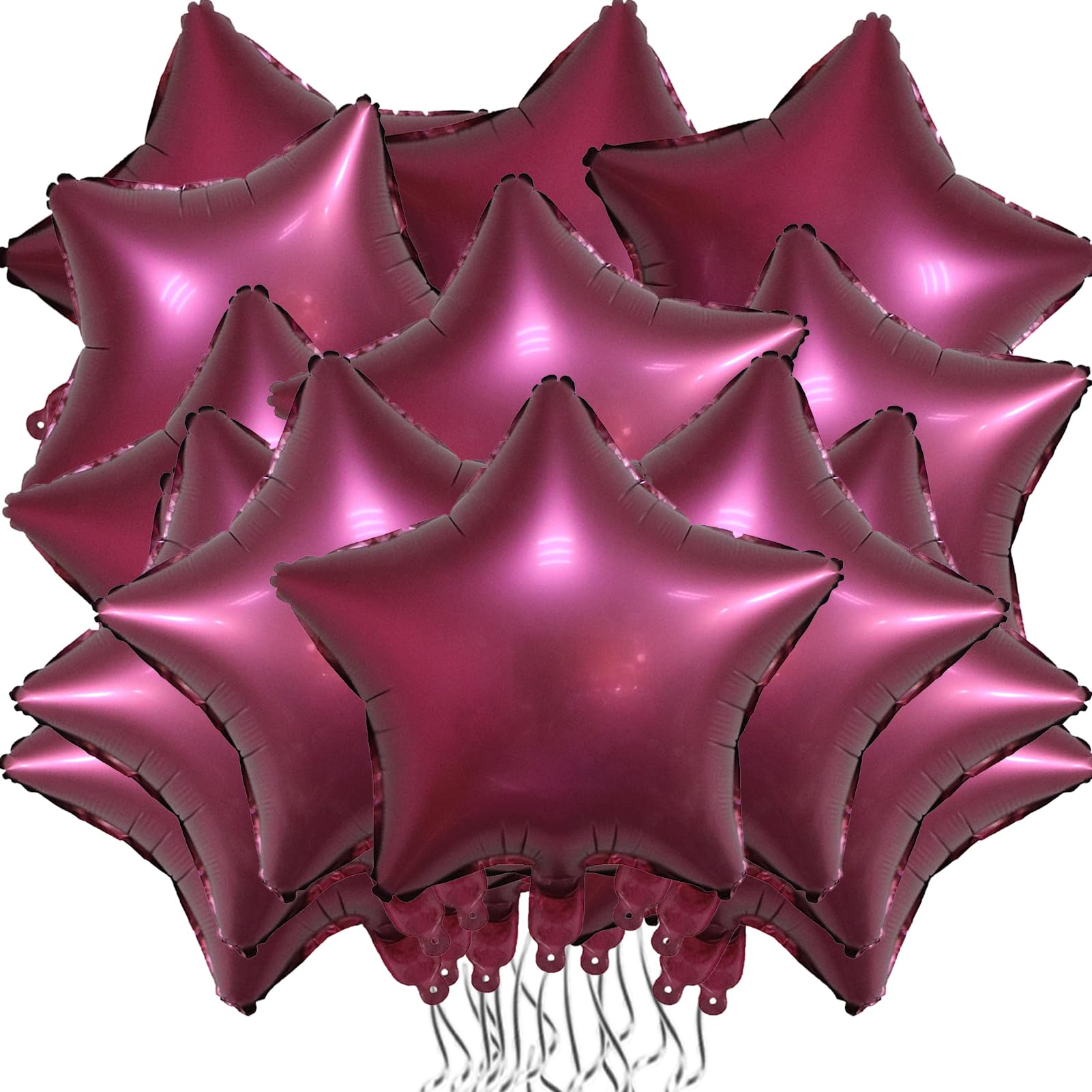 30 Pcs 18 Inch Metallic Wine Red Star Balloons Burgundy Balloons Star ...