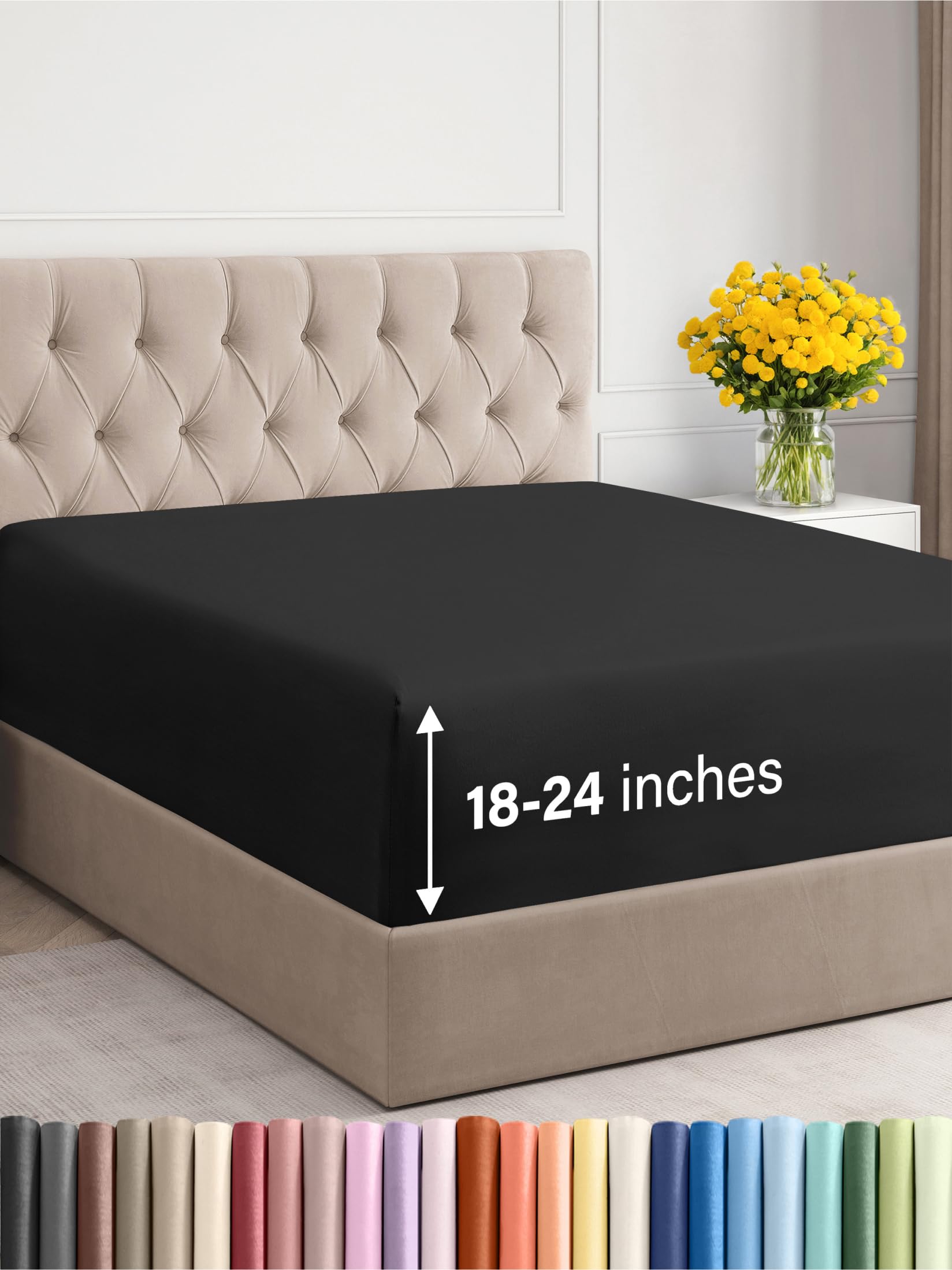 Extra Deep Queen Fitted Sheet - Hotel Luxury Single Fitted Sheet Only ...