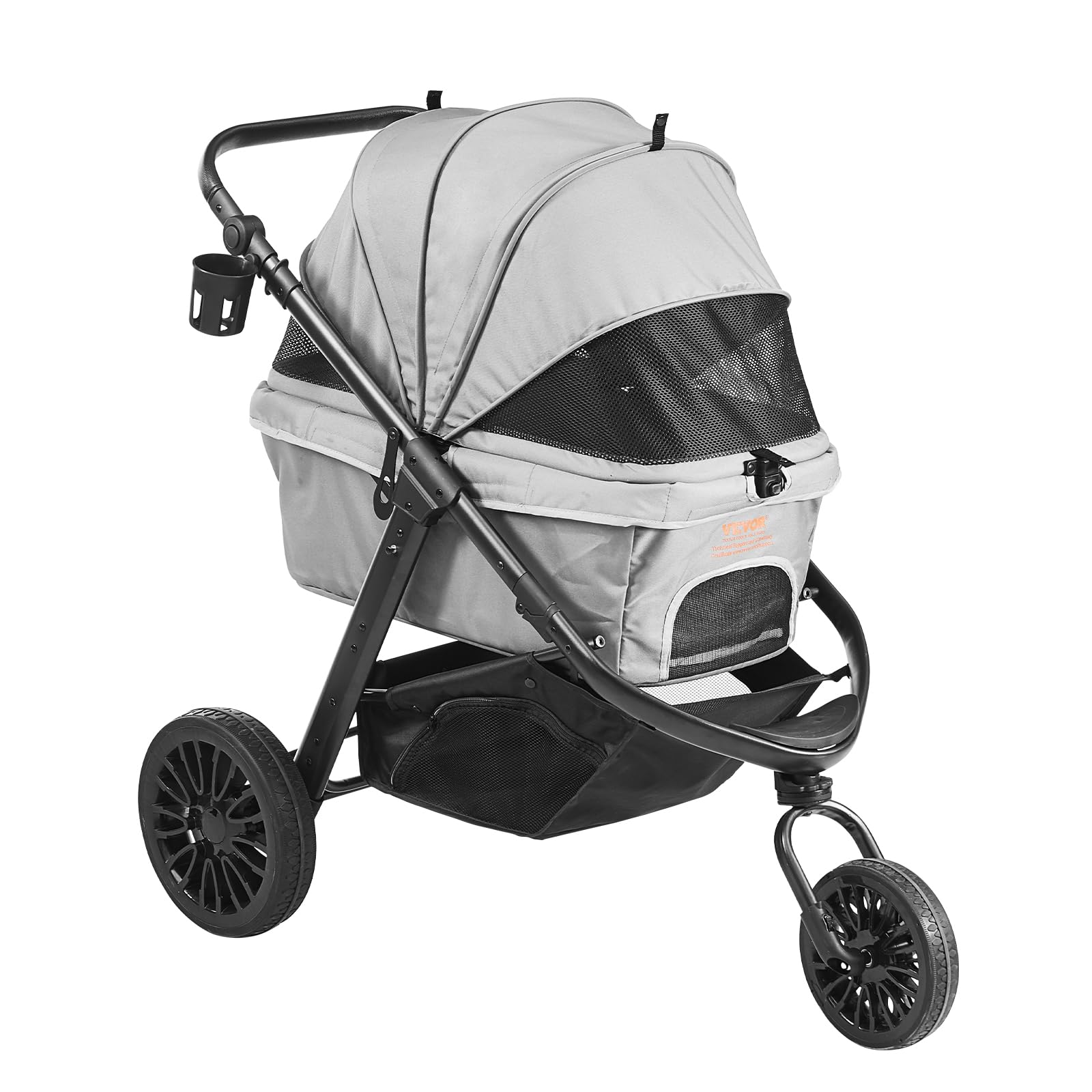 VEVOR Large Pet Stroller for Dogs Cats up to 75lbs, 3 Wheels Folding ...