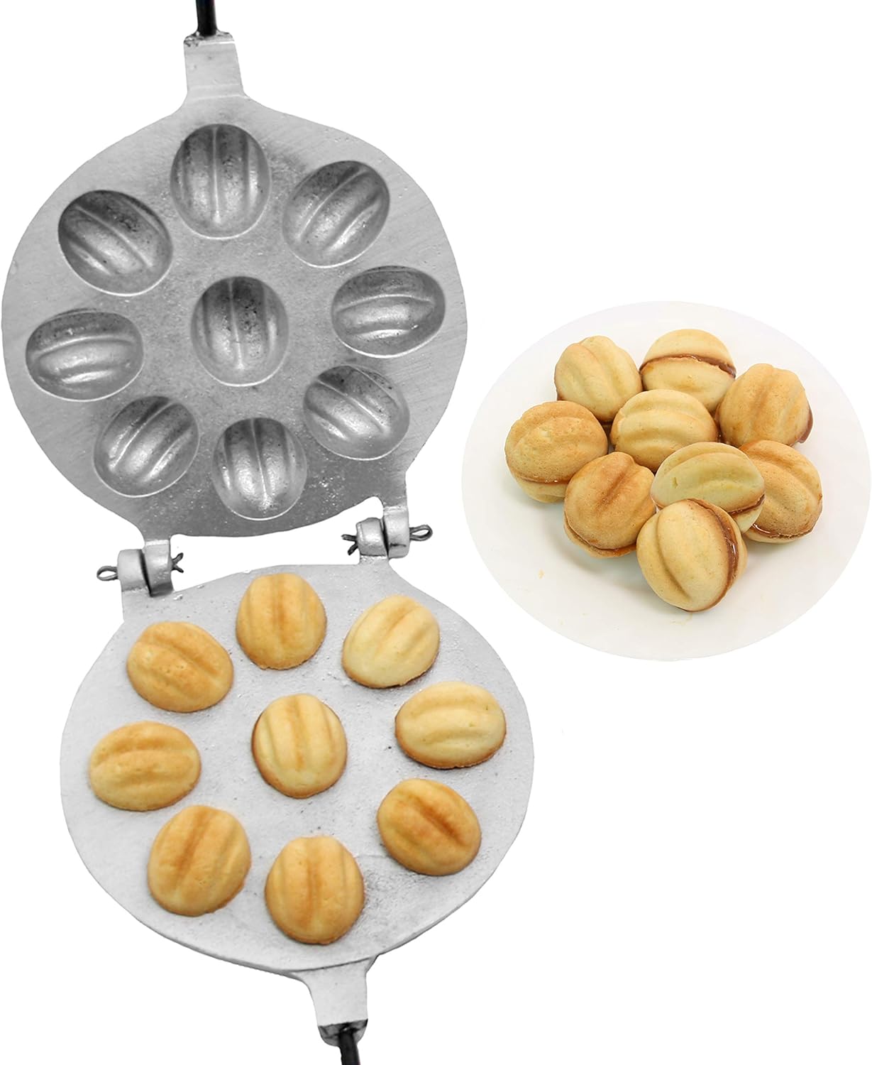 Walnut Cookie Mold (Oreshek) Maker 9 Halves Nuts Oreshki Russian Soviet ...
