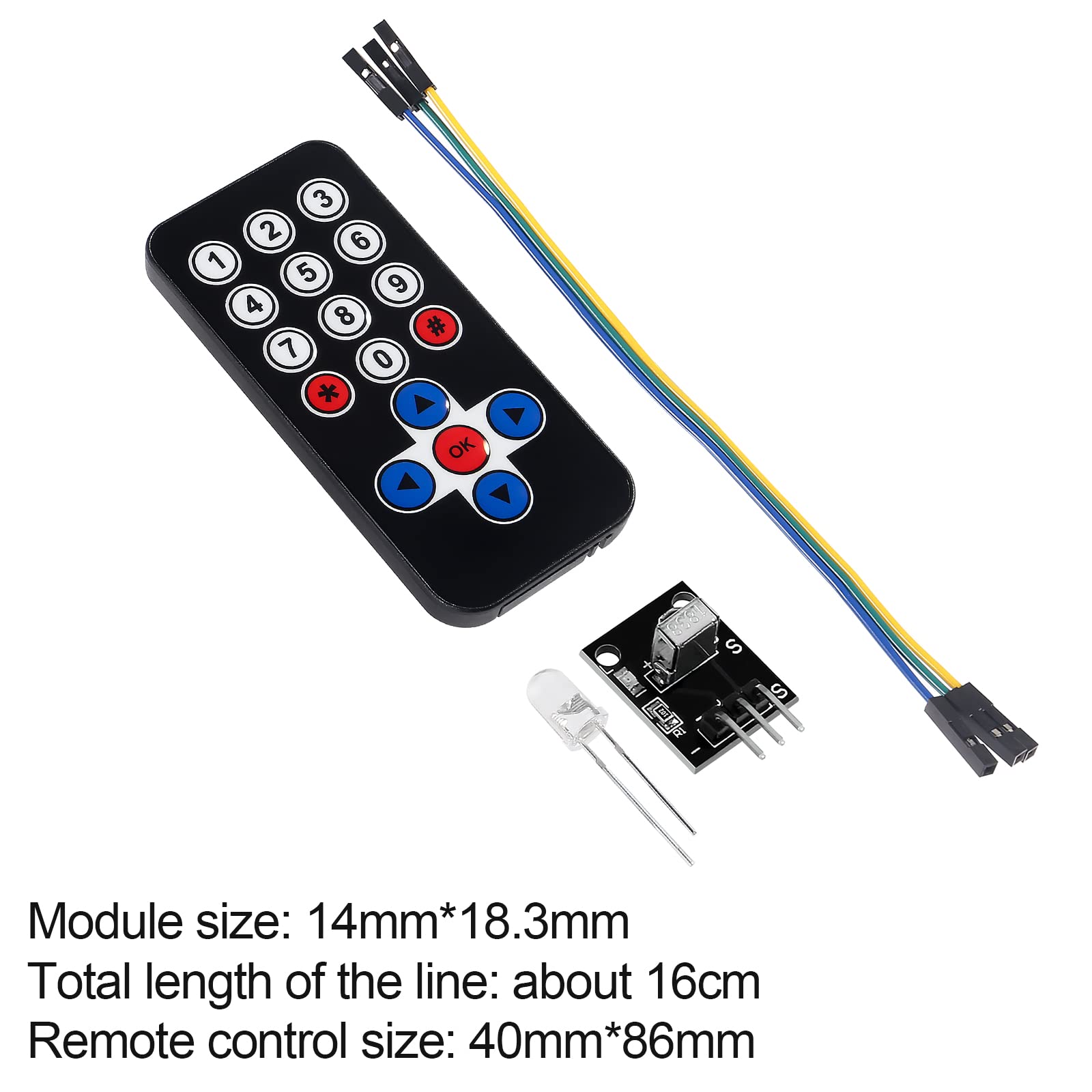 Mua Infrared IR Remote Control Sensor Module Kits, 17-Key+21-Key ...
