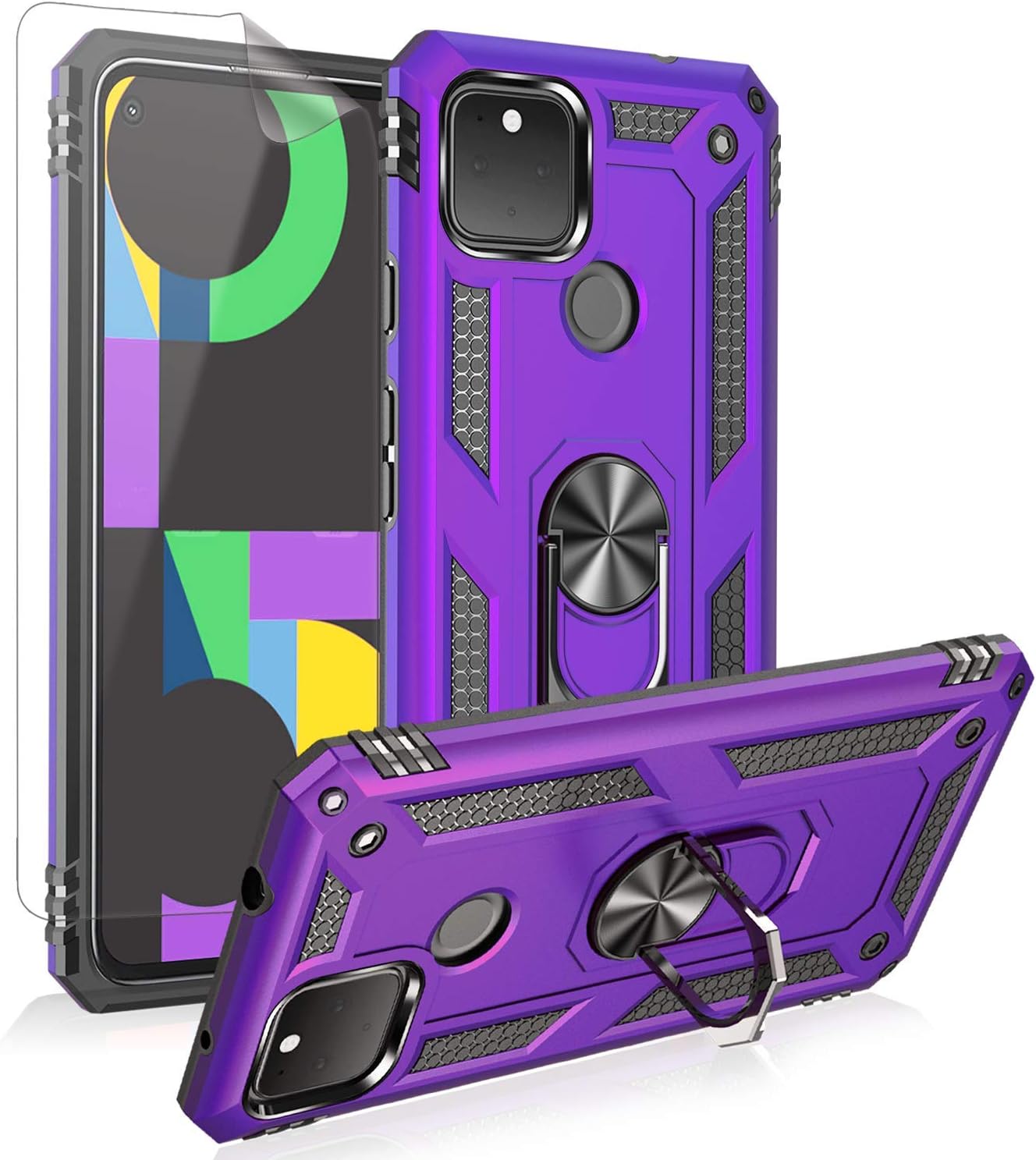 Amazon.com: Huness Google Pixel 4a 5G Case with HD Screen Protector ...