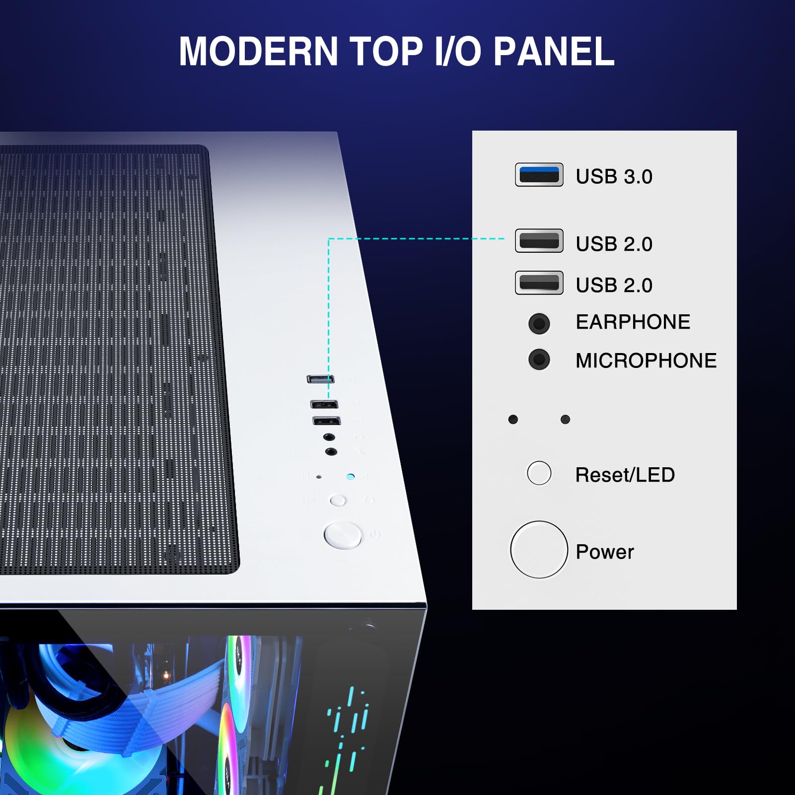 Mua GIM ATX Gaming PC Case, 270° Full View Tempered Glass, 360MM RAD ...