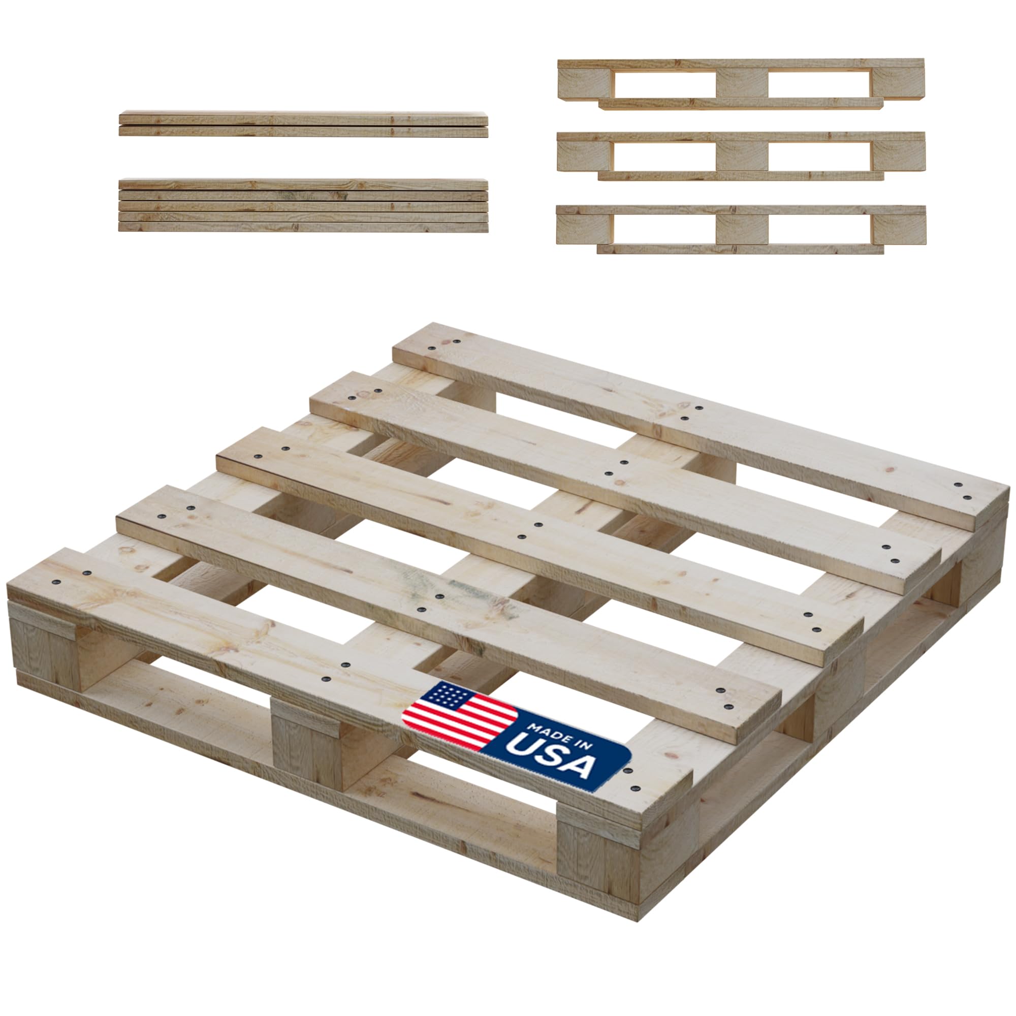 Greaton, Unassembled Heavy-Duty Wooden Pallet Kit – 48x48x5 Inches ...
