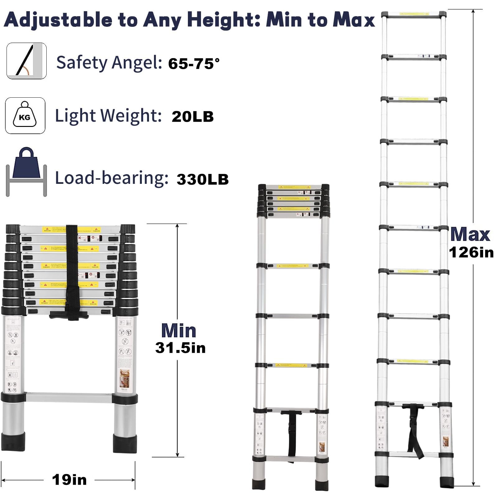 Mua 10.5FT Telescoping Ladder with Tool Tray, Extension Ladder Aluminum ...