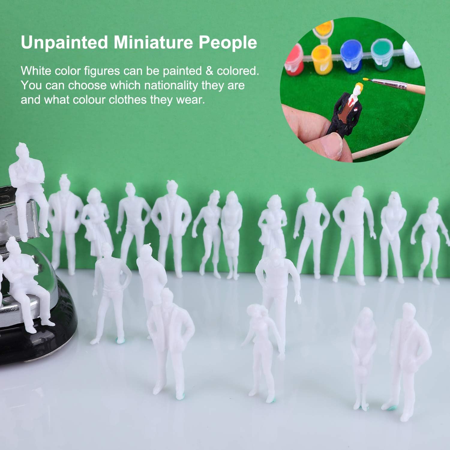 MYCreator Unpainted Architectural 1:100 HO Scale Model Figures 100PCS ...