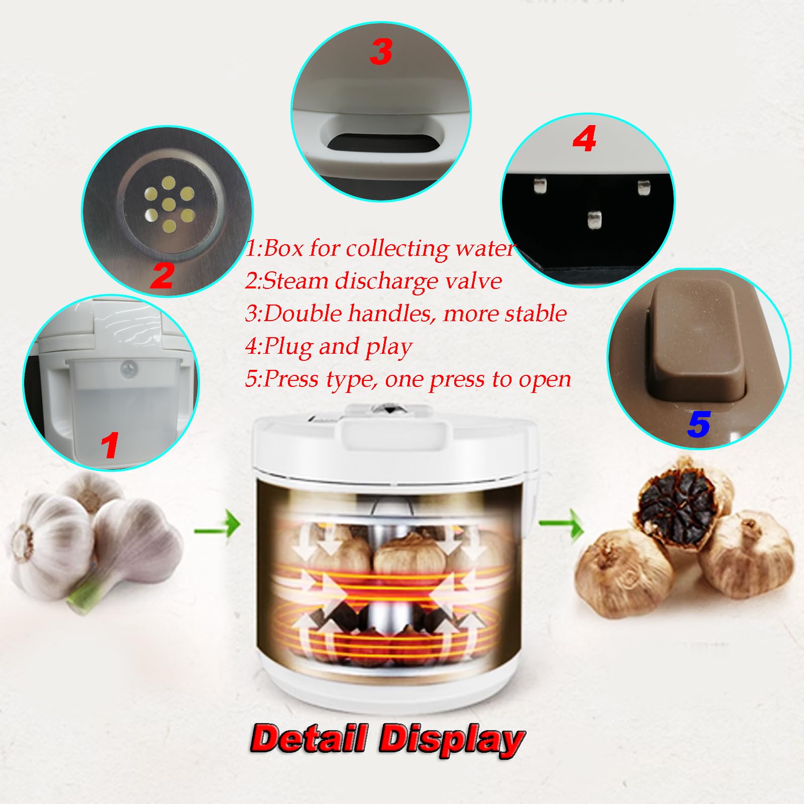 Mua INTBUYING 6L Black Garlic Fermenter 110V Multi Clove Garlic Cooker ...