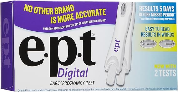 Amazon.com: EPT Digital Early Pregnancy Test - Box of 2 Tests: Health ...