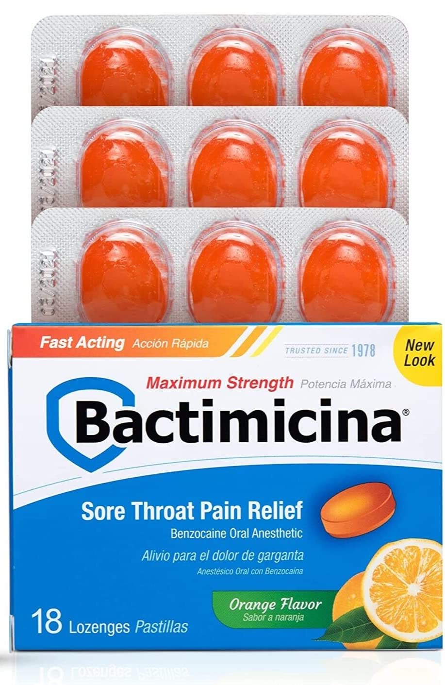 Mua Bactimicina Sore Throat Lozenges Maximum Strength, Orange Flavor ...